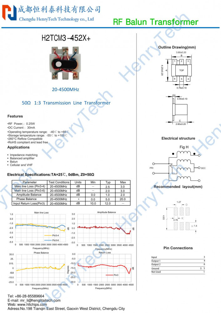 H2TCM3-452X+ technical document page