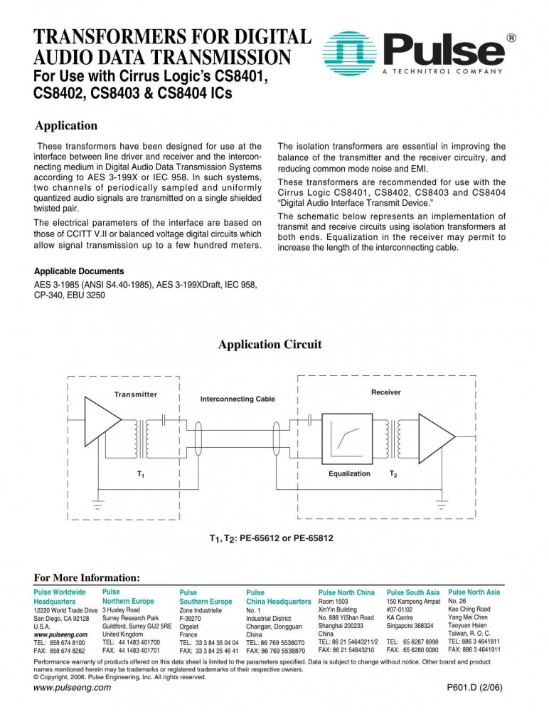 PE-65812 digital audio transformer datasheet page 2