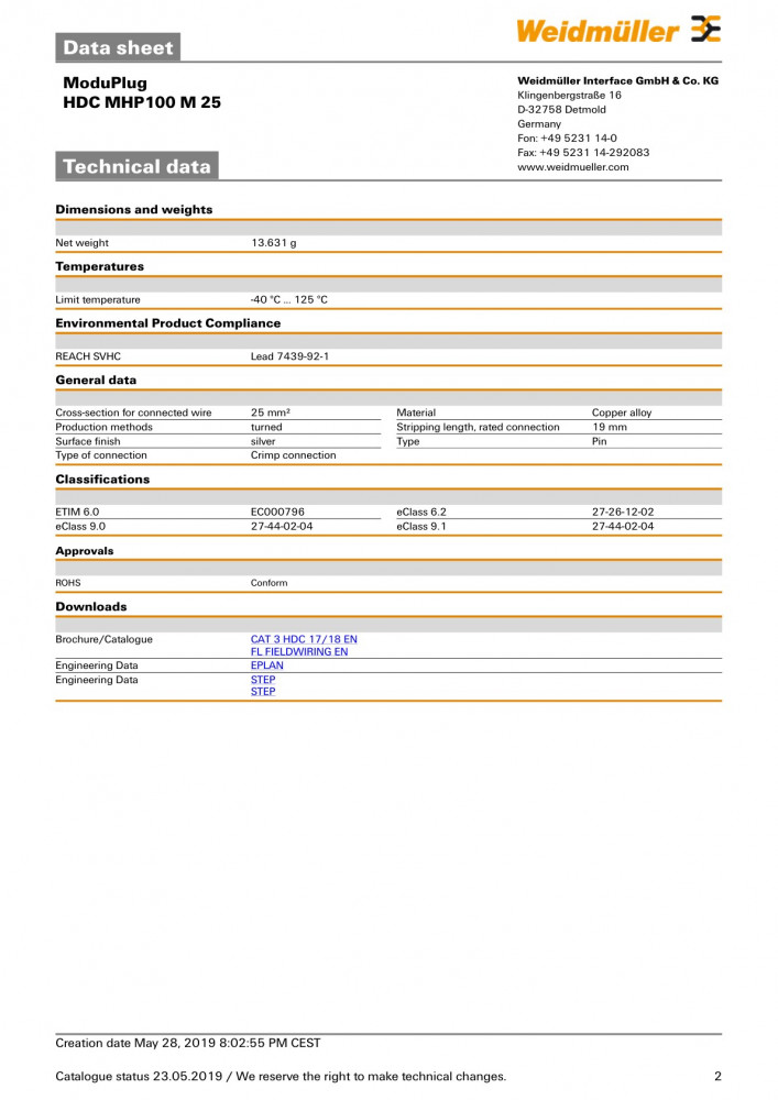 WEIDMULLER 1435770000 technical document page 2