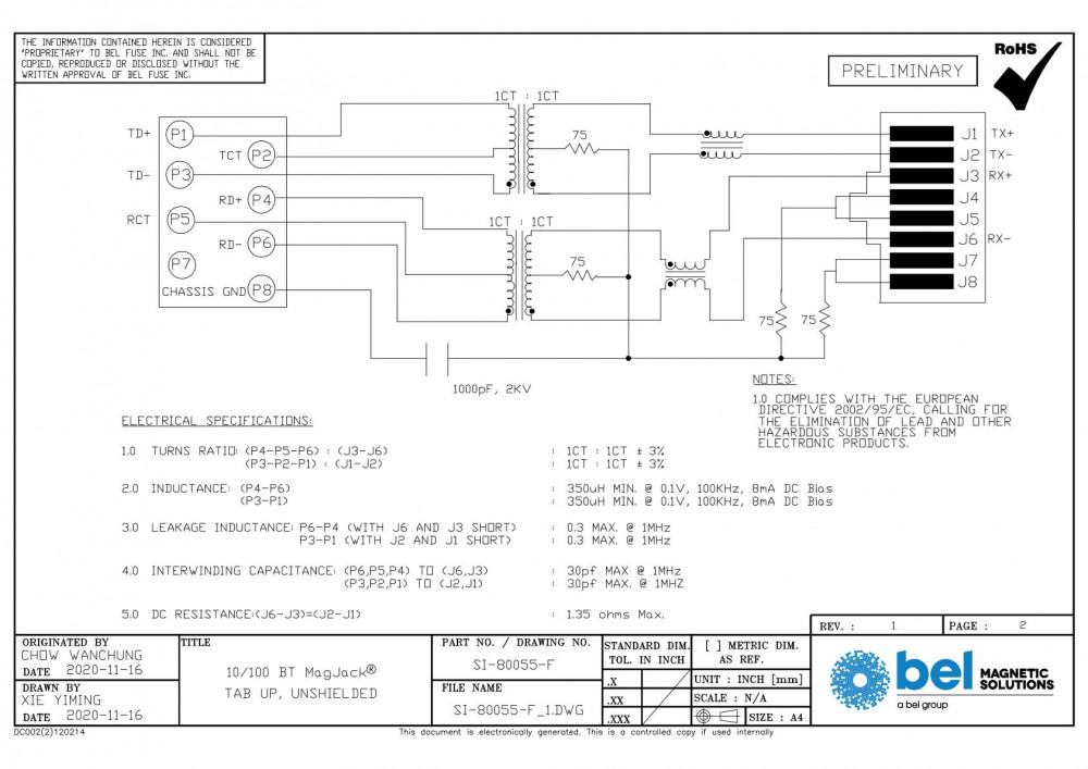 SI-80055-F technical drawing page 1