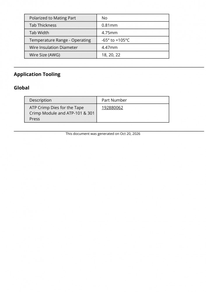 MOLEX 190070071 product documentation image 3
