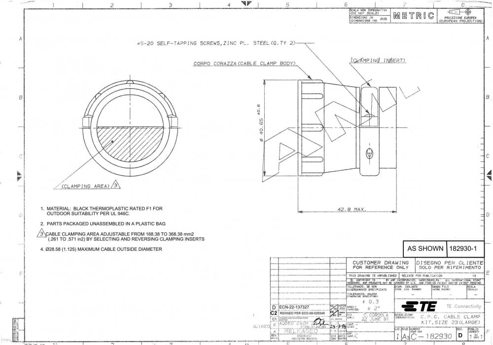 TE Connectivity 182930-1 technical document preview