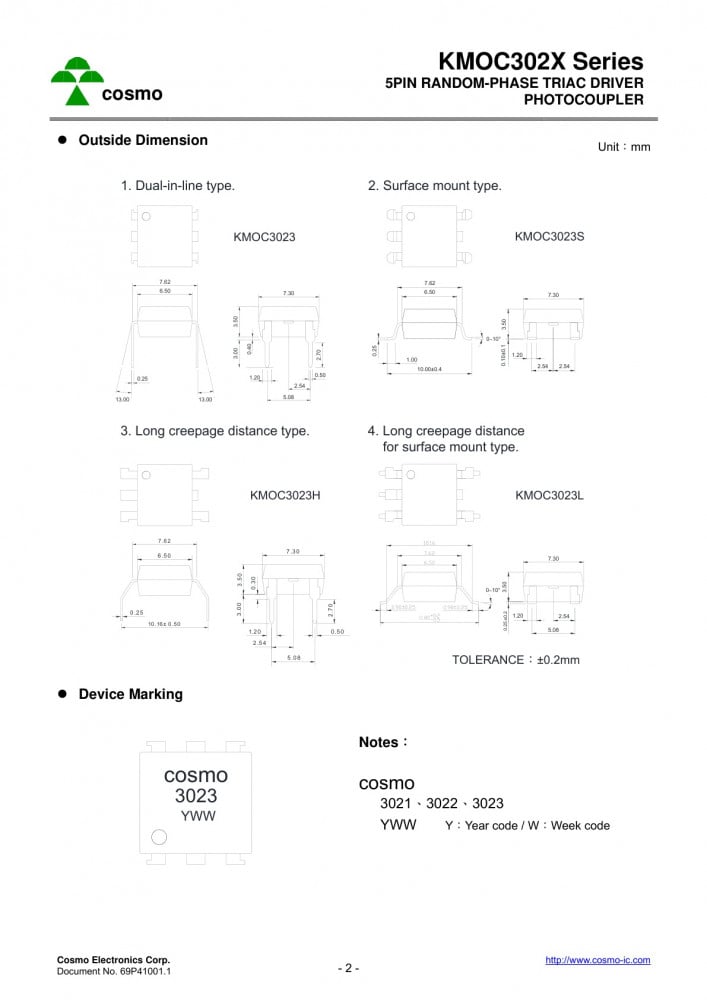 KMOC3021S TL datasheet page 2