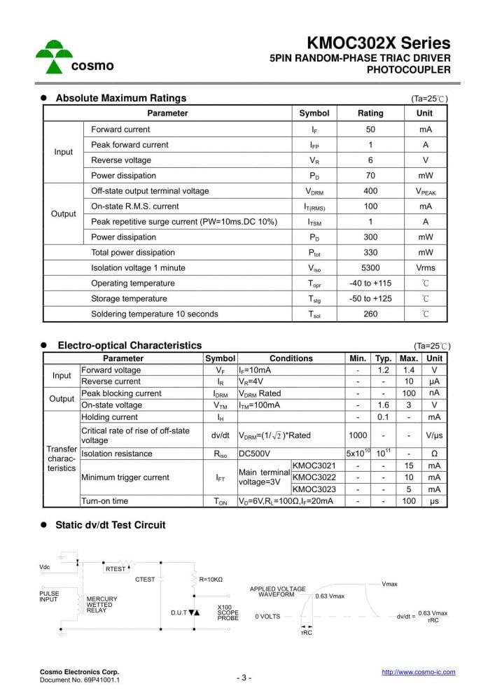 KMOC3021S TL datasheet page 3