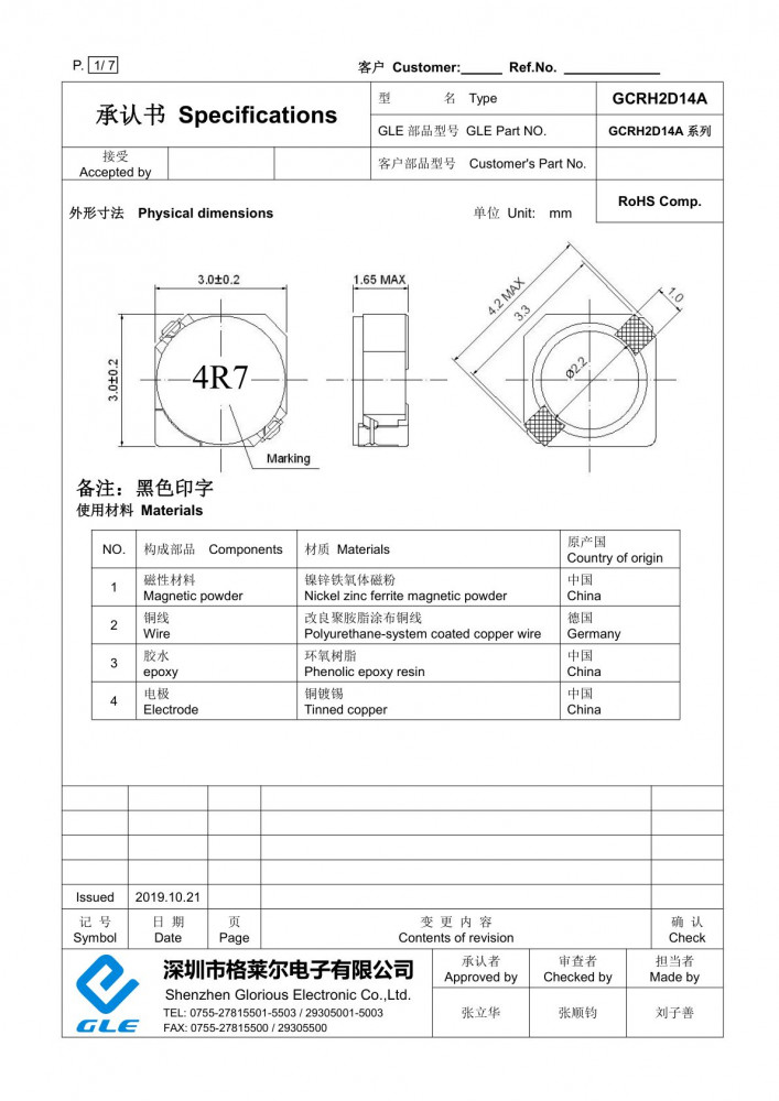 GCRH2D14A specification page 1