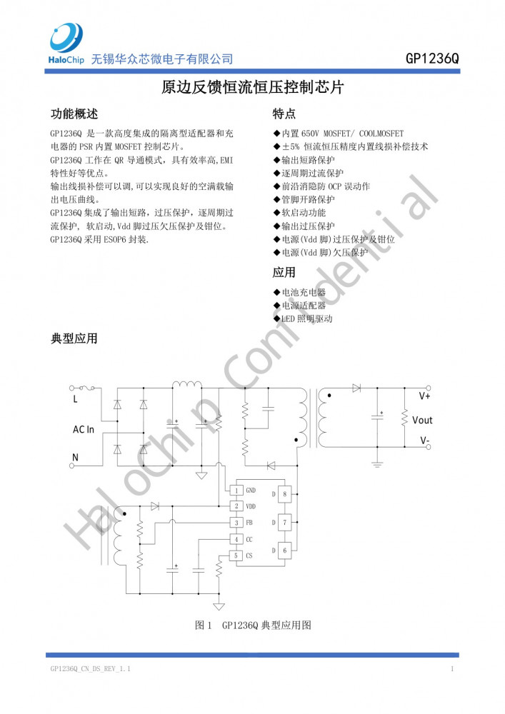 GP1236Q datasheet page 1