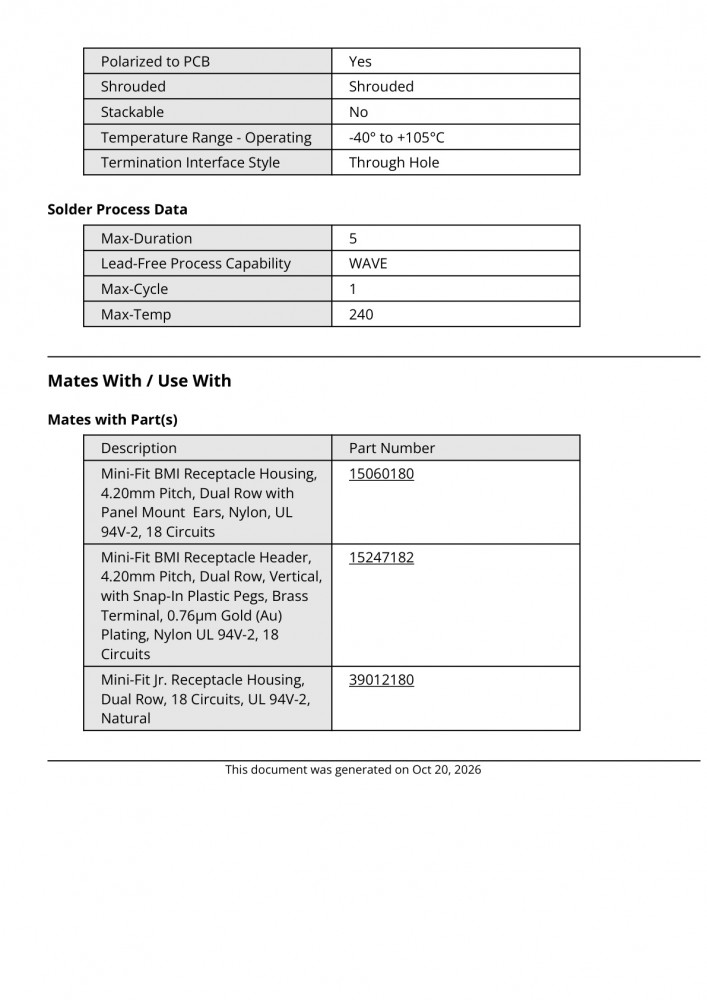 MINI-FIT blind-mate connector system specification, page 4