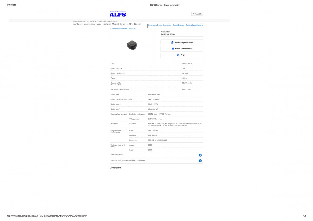 SKPSAAE010 technical document page 1