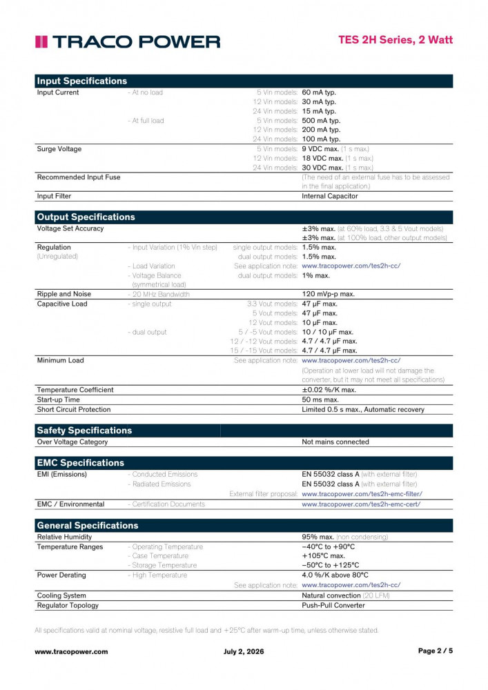 TES 2H technical document page 2