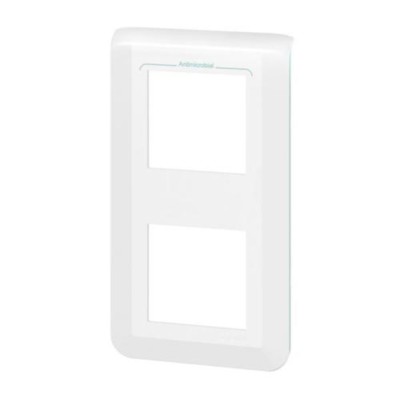 Mosaic - Plate 2x2 modules vertical antimicrobial - White thermoplastic halogen free - Glossy finish snap-on mounting - IK04 for sale