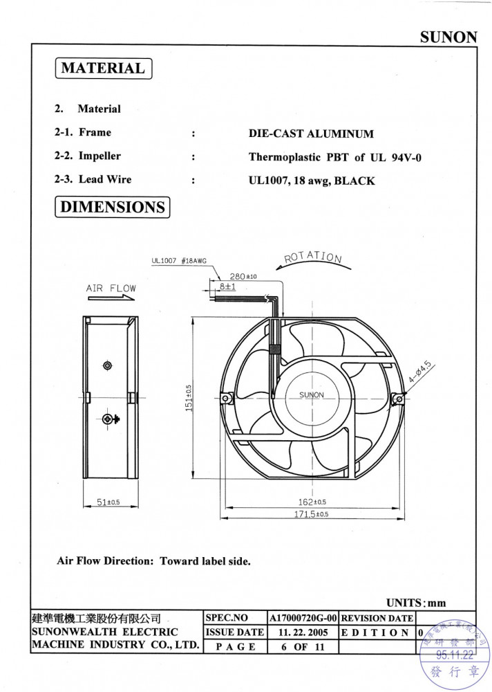 SUNON A2175-HBL T.GN specification page 6