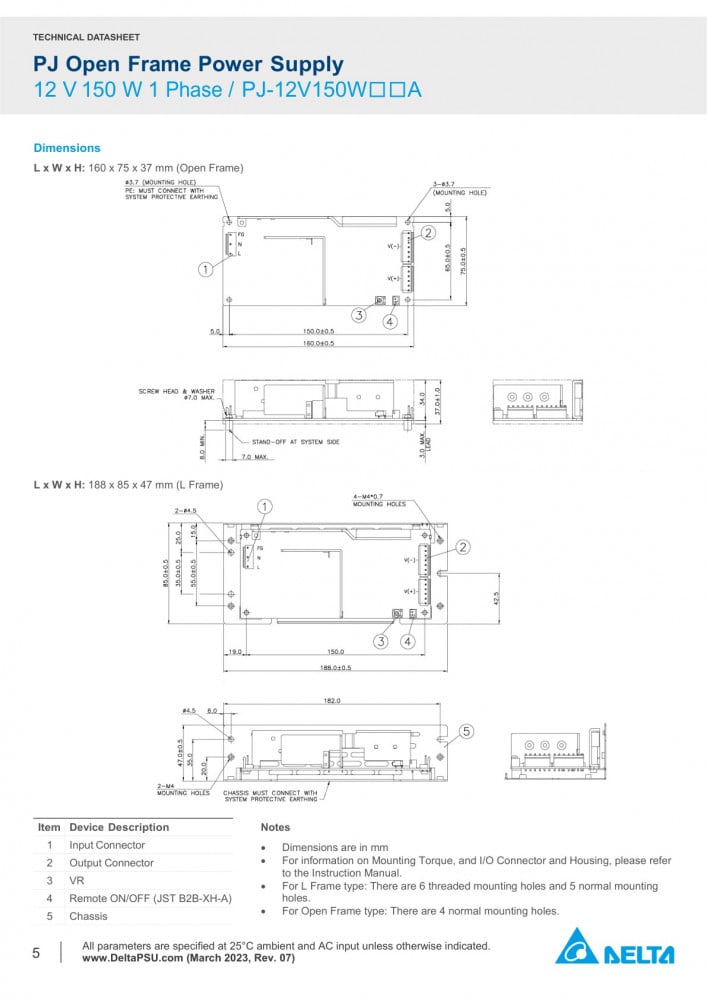 PJ-12V150WBRA datasheet page 5