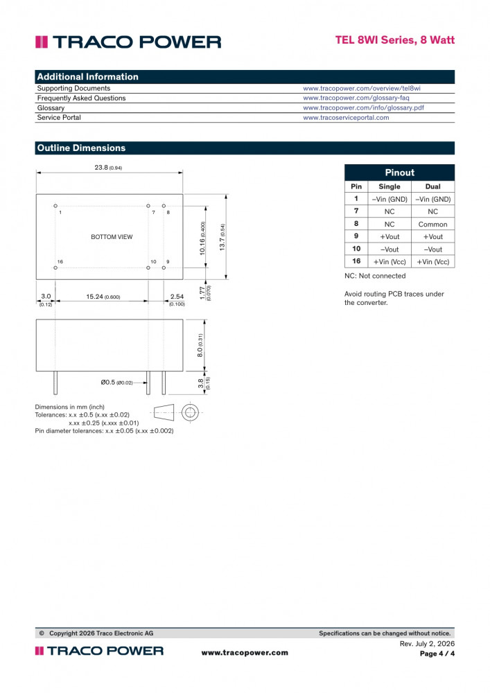 TEL 8-2423WI technical document page 4
