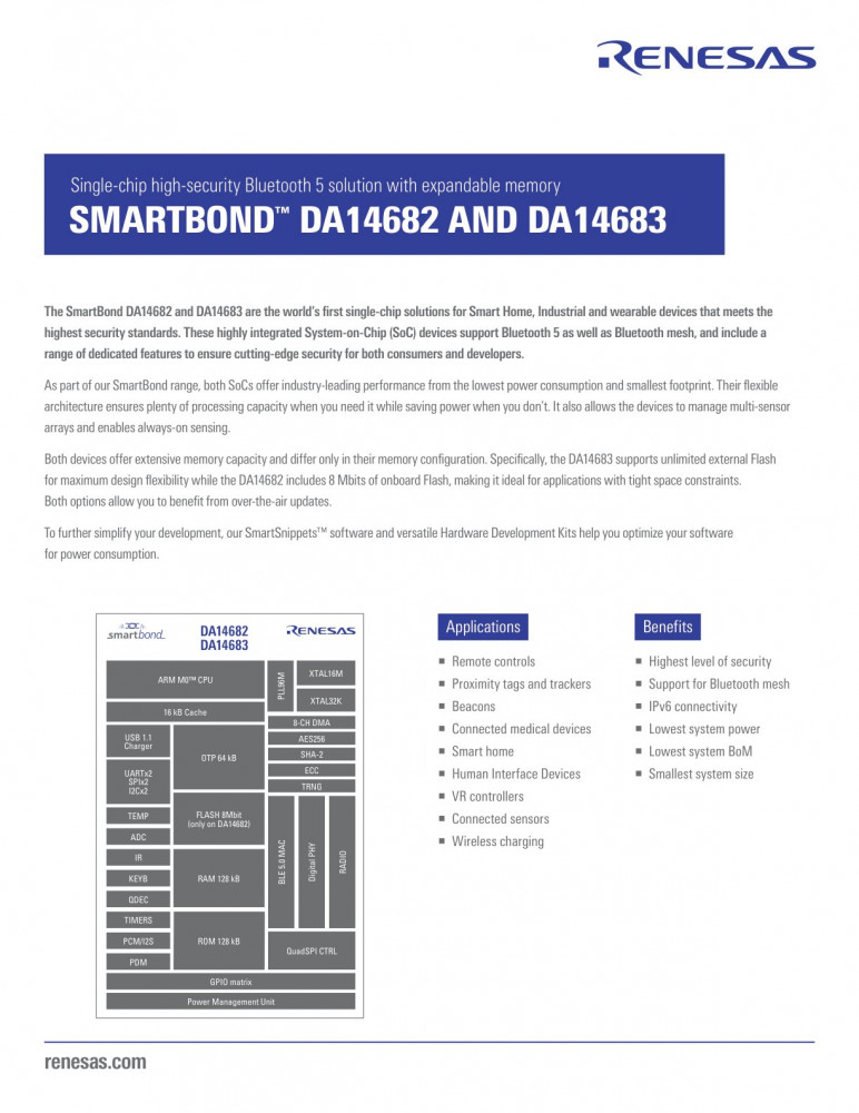 DA14683 technical document page 1