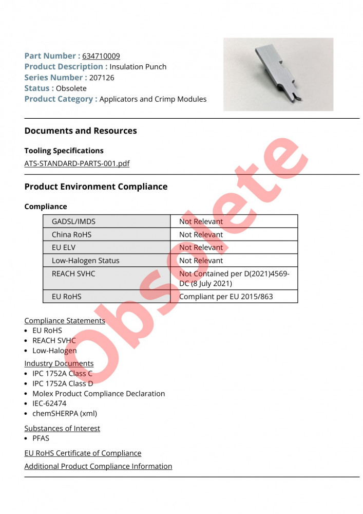 Tooling document preview, page 1
