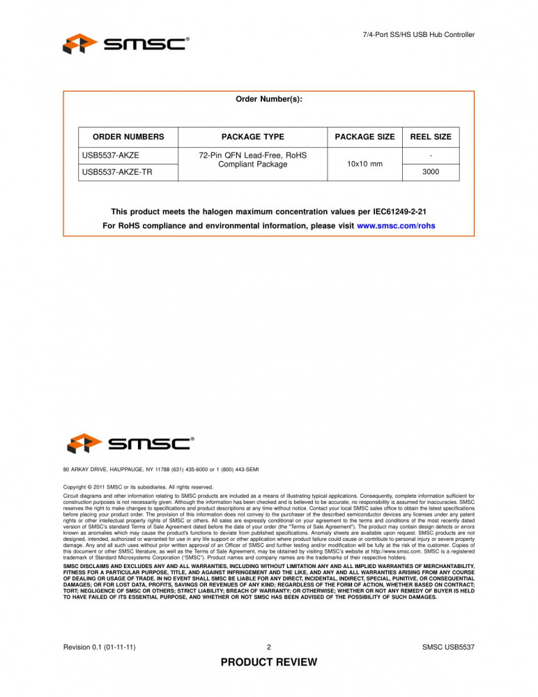 USB5537 document page 2