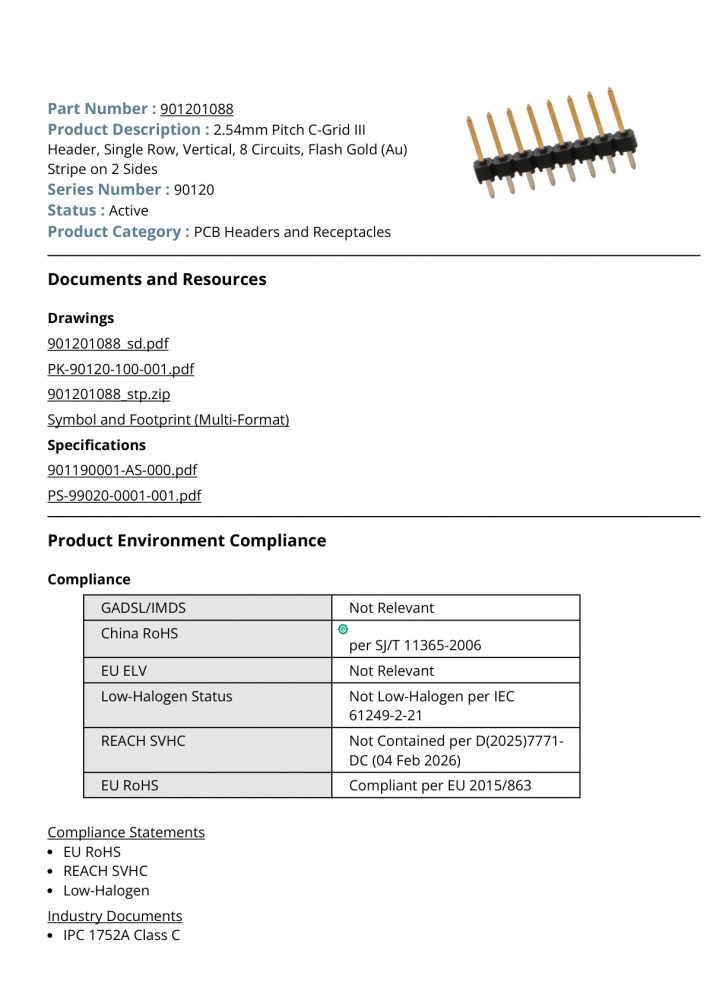 MOLEX 901201088 technical document image 1