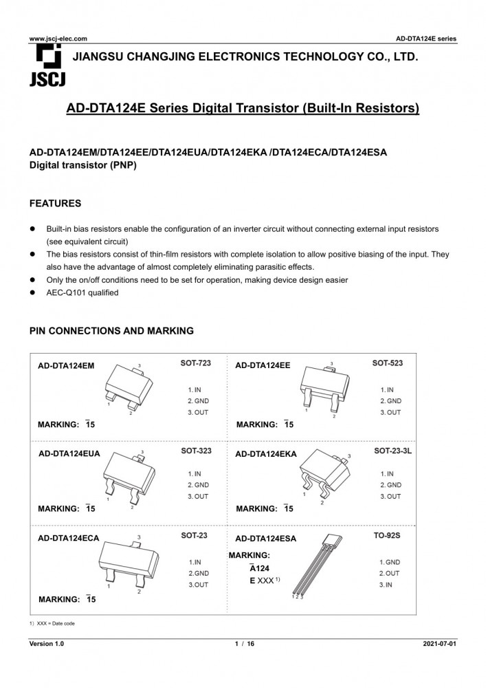 AD-DTA124E datasheet page 1
