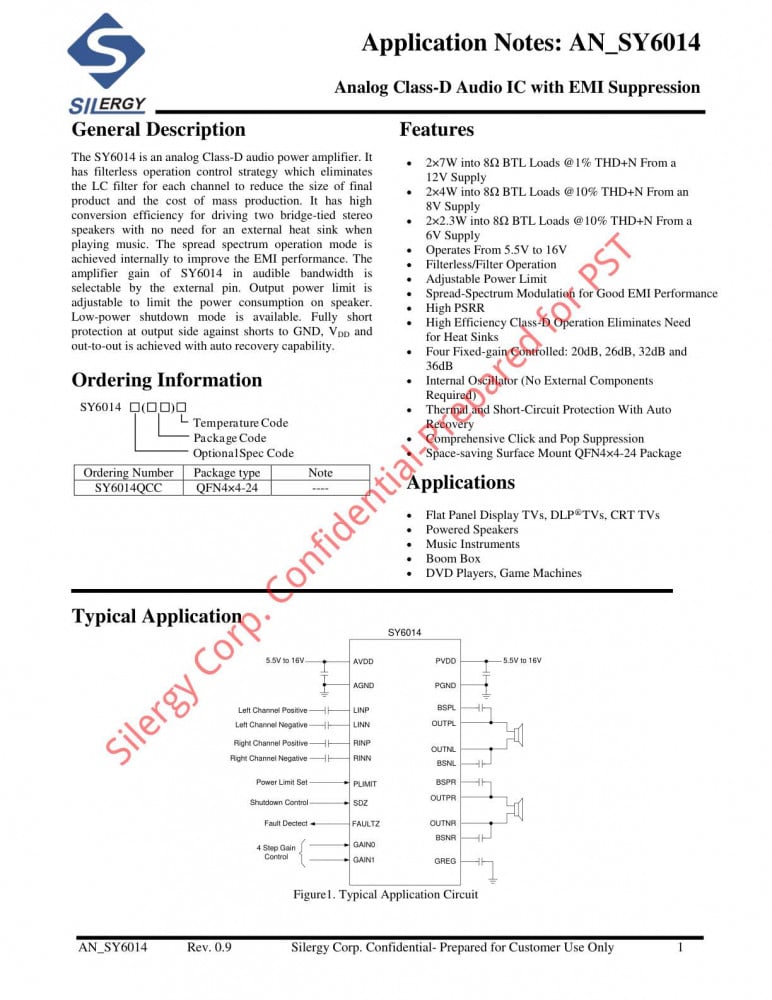 SY6014QCC datasheet page 1
