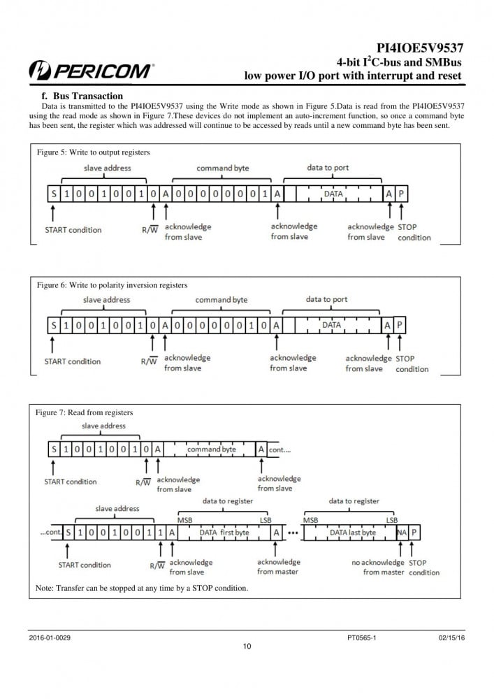 PI4IOE5V9537UEX datasheet page 10