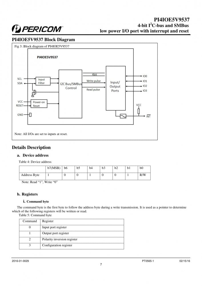 PI4IOE5V9537UEX datasheet page 7