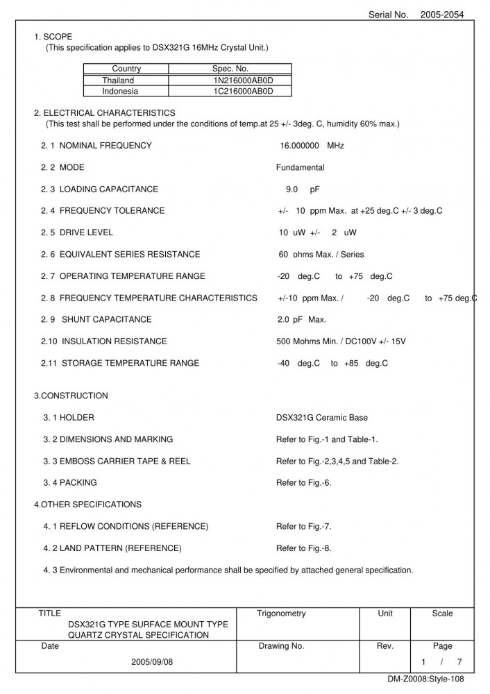 KDS DSX321G specification page 2
