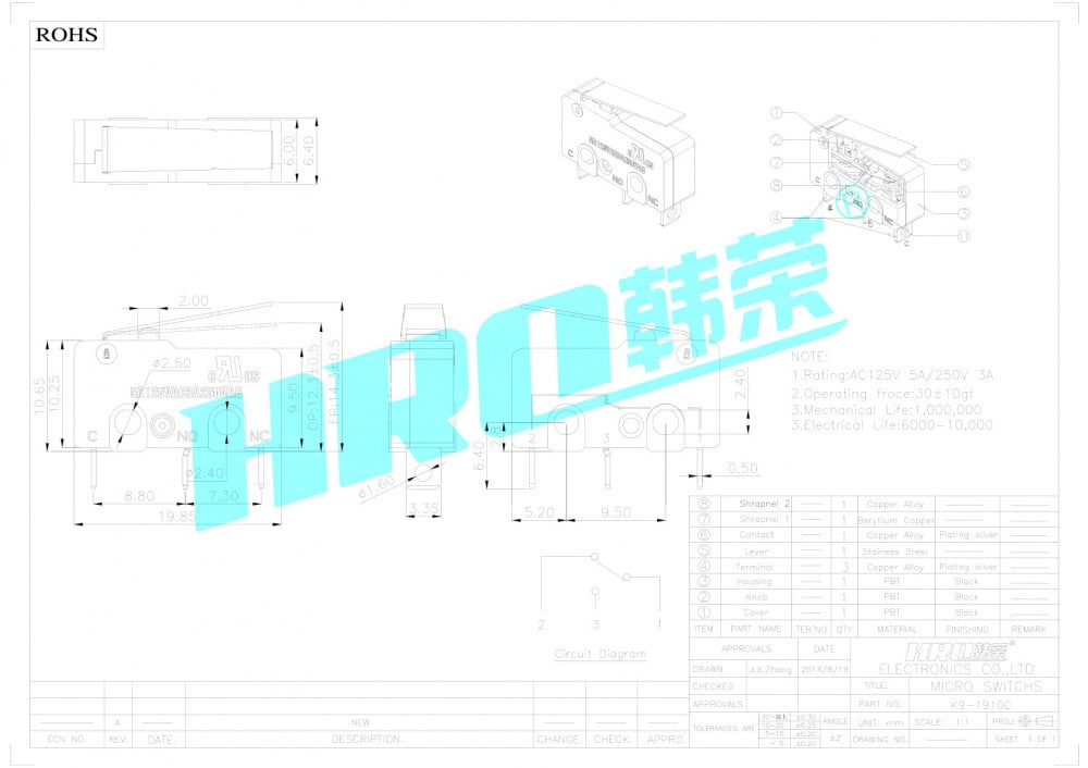 K9-1910C official technical drawing