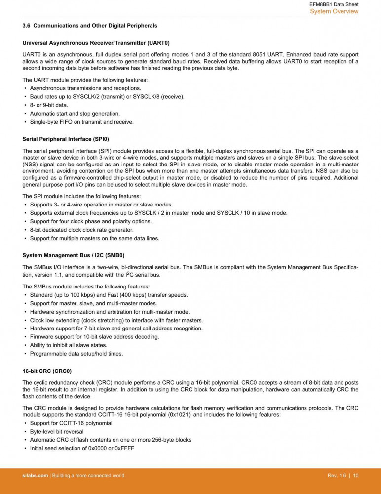 EFM8BB1 datasheet page 10