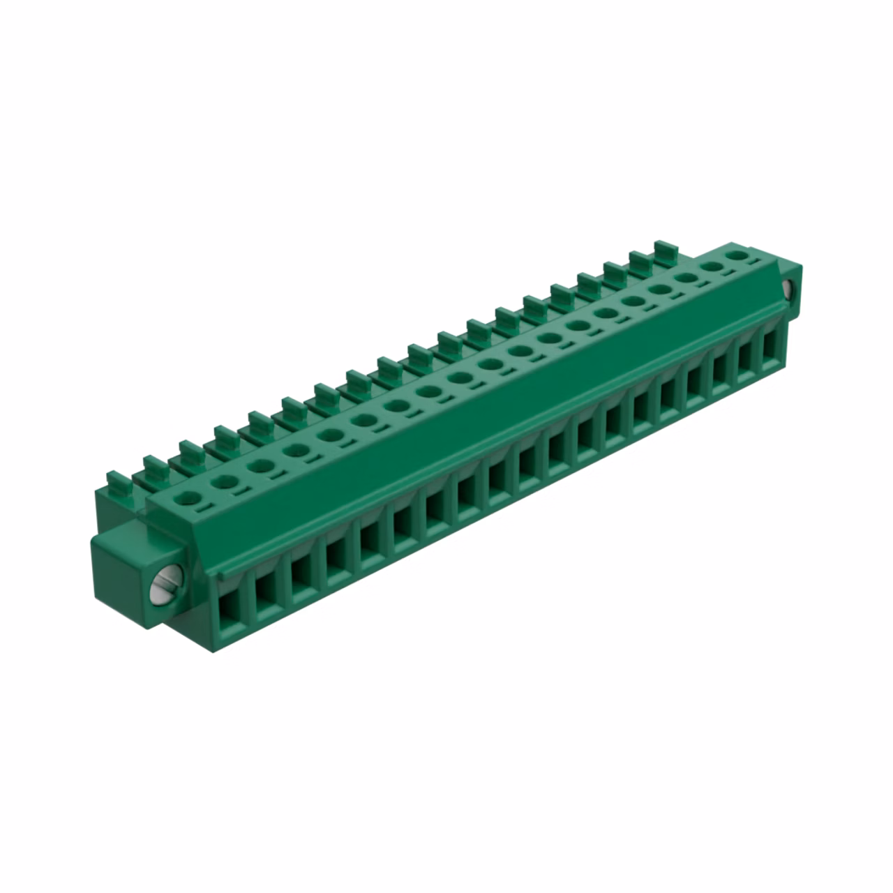 3.81mm Pitch Eurostyle Horizontal Plug, with Retention Screws and Standard Imprinting, Green Housing, Gold (Au) Plated, 19 Circuits for sale