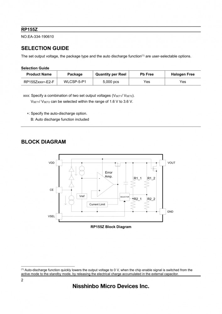 RP155 datasheet page 2