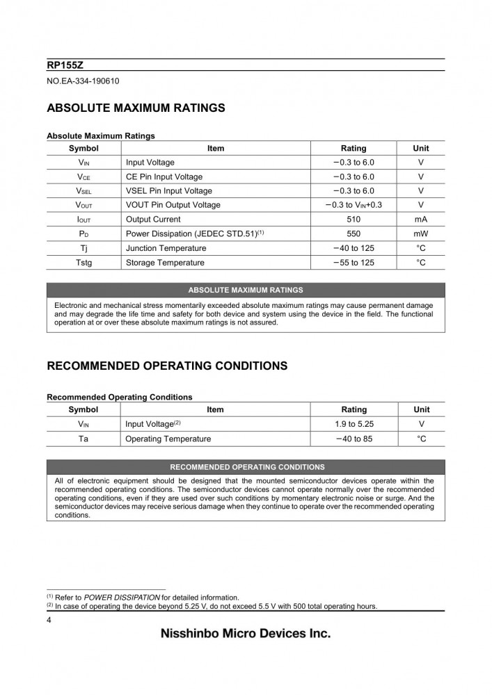 RP155 datasheet page 4