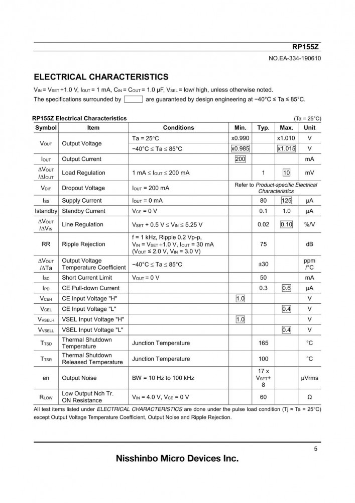 RP155 datasheet page 5