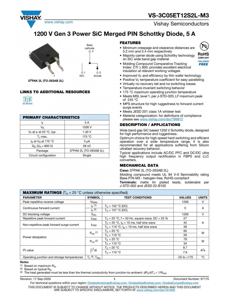 VS-3C05ET12S2L-M3 datasheet page 1