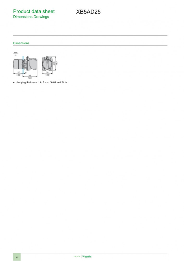 XB5AD25 technical document page 4