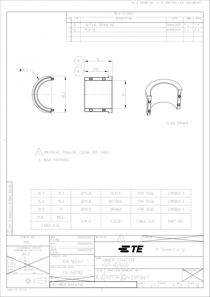 TE Connectivity 2395861-3 technical drawing preview