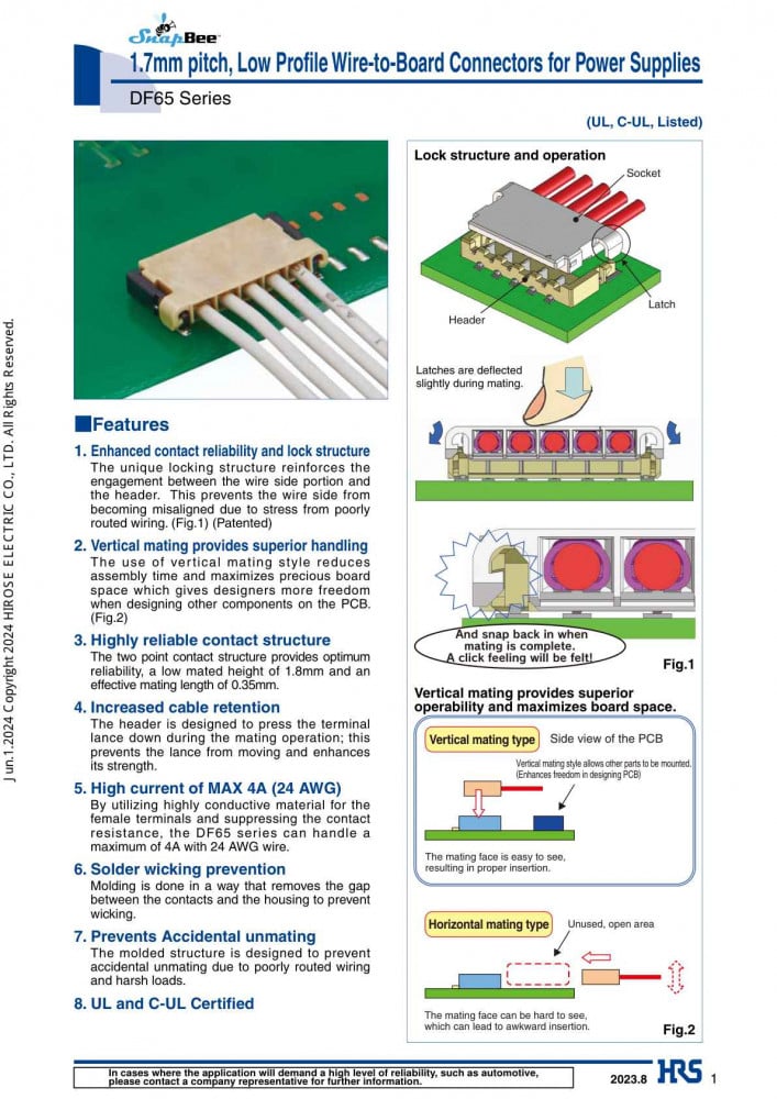 HRS DF65 series datasheet page 1