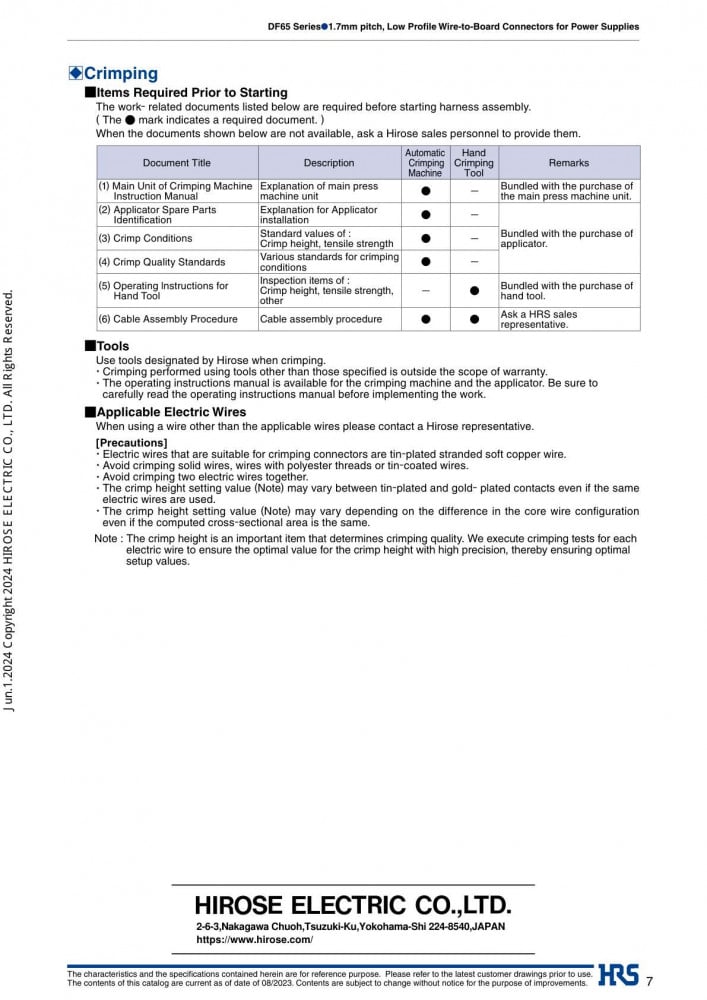 HRS DF65 series datasheet page 7