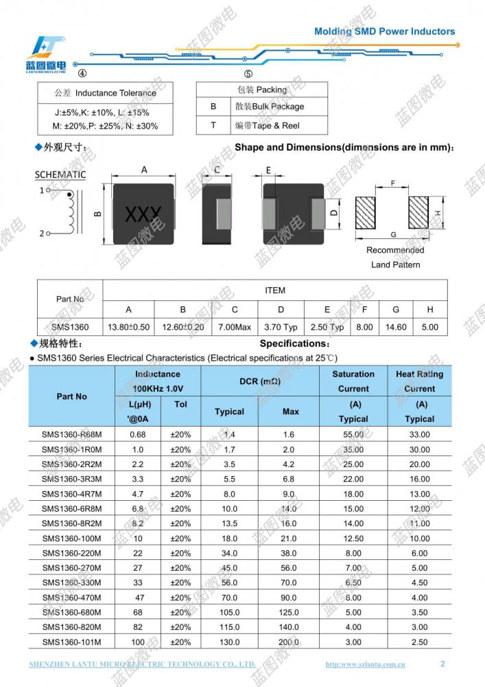 SMS1360-3R3MT datasheet page 2