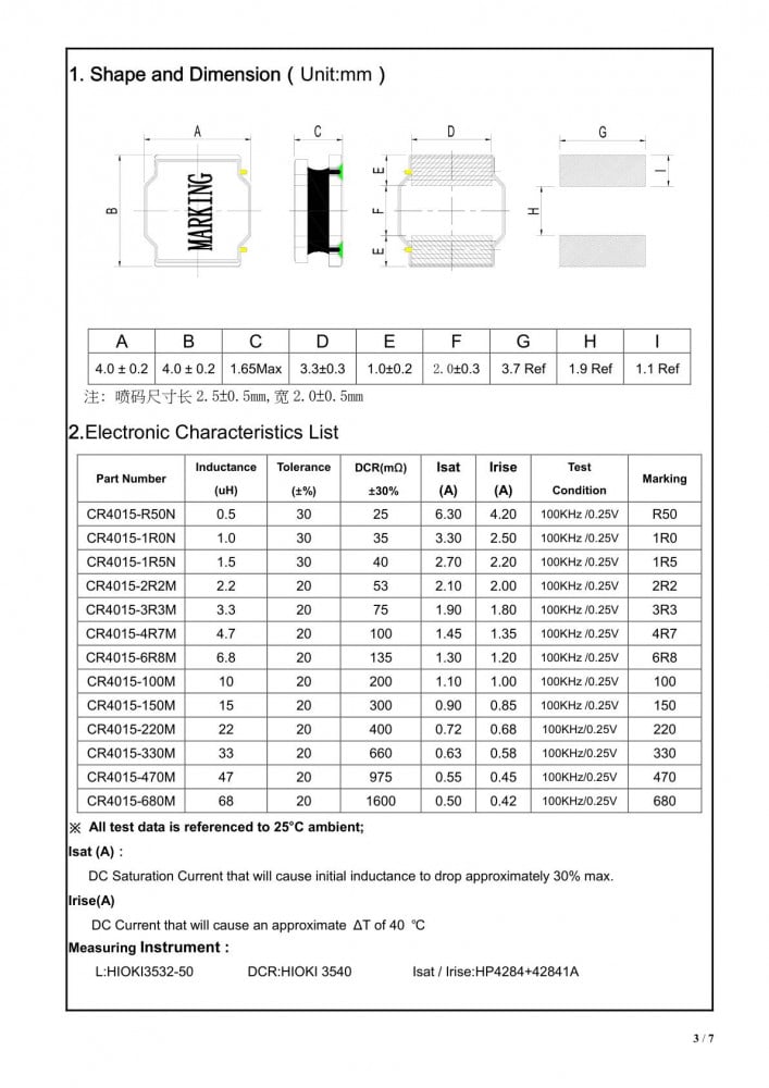 CR4015-4R7M specification page 3
