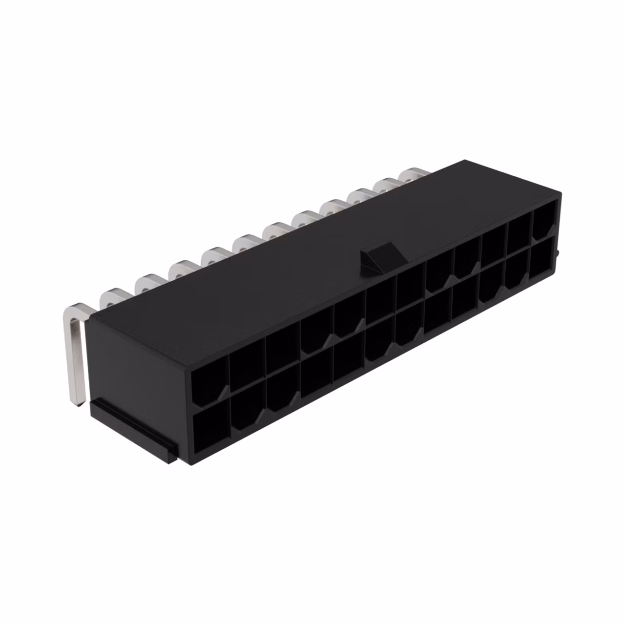 Mini-Fit Jr. Header, 4.20mm Pitch, Vertical, Nylon, with Flange, 16 Circuits, Tin (Sn) over Nickel (Ni) Plating, Bulk Packaging