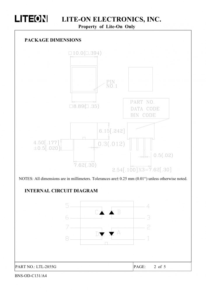 LTL-2855G datasheet page 2