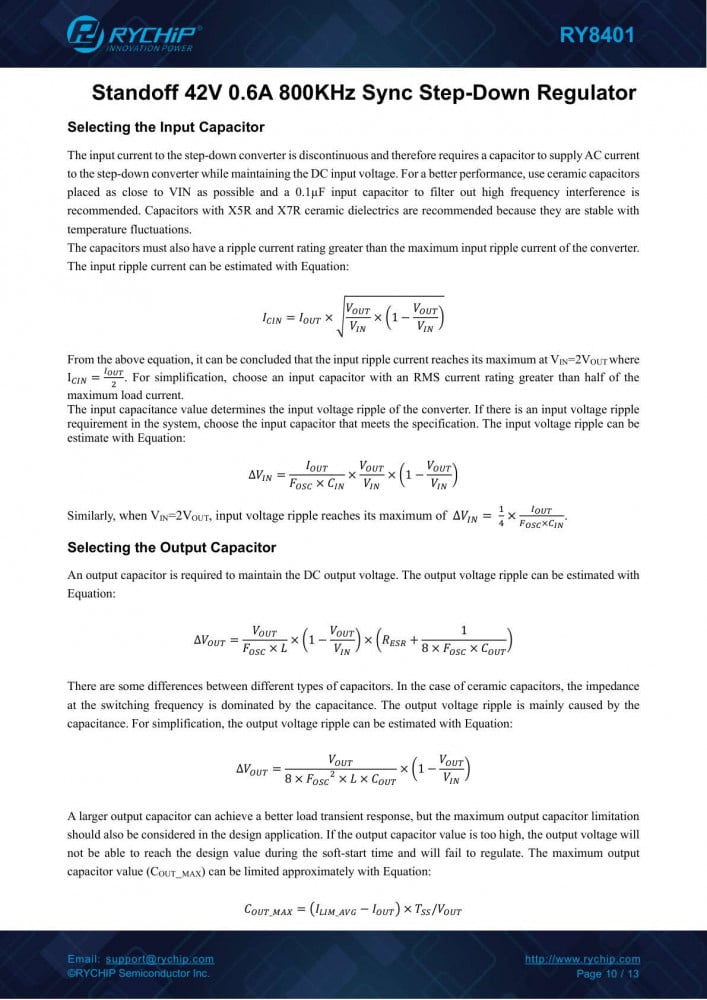 RY8401 datasheet page 10