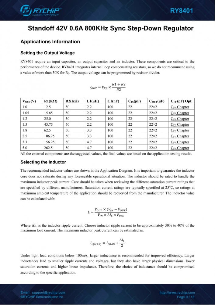 RY8401 datasheet page 9