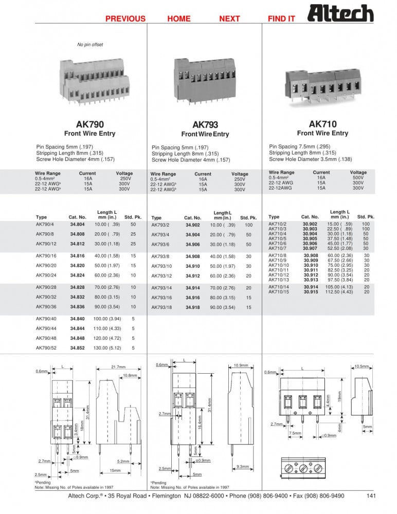 Altech terminal block catalogue page 8