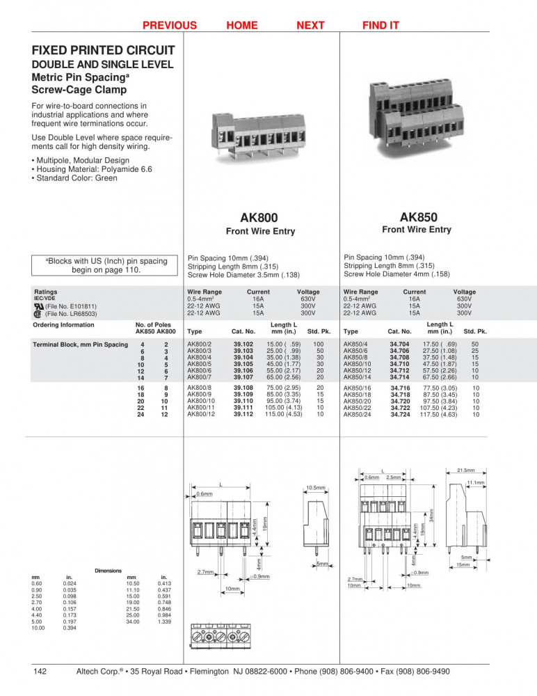 Altech terminal block catalogue page 9