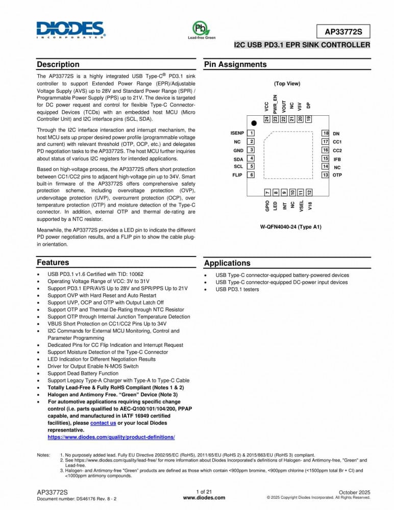 AP33772S datasheet page 1