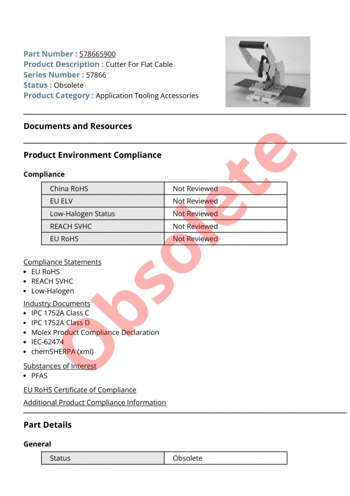 Technical document image 1 for MOLEX 578665900
