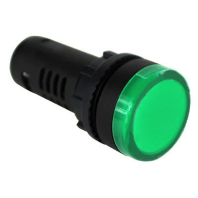 LED Panel Mount Indicator Green 22mm Round 12V Screw Block IP65 for sale