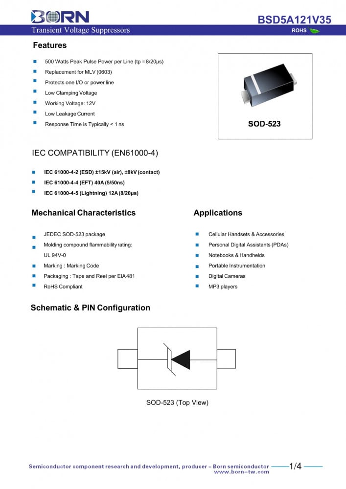 BSD5A121V35 datasheet page 1