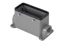 Heavy-Duty Standard (STD) Double Lever Surface Mount Housing, Die-cast Aluminum, with 4 Pegs, with Gasket, Size 32B «77x62», Pg36 Thread, Grey for sale